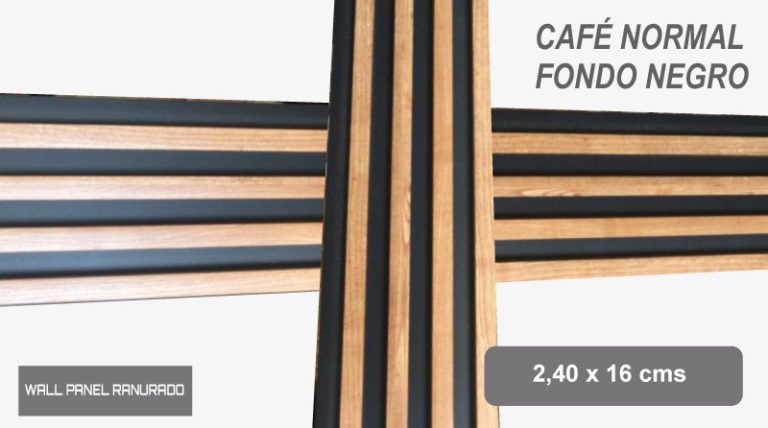 Panel Ranurado (Caja 12 Unid) – Café Normal Fondo Negro – 2,40 x 16 cm ...
