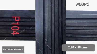 Panel Ranurado (Caja 14 Unid) - Negro – 2,90 x 16 cm - Wall Panel Ranurado